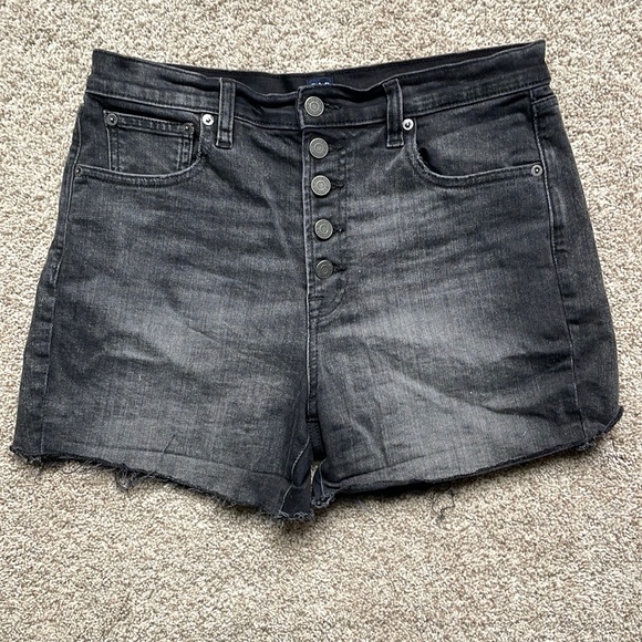 GAP | Shorts | Gap Dark Gray High Rise Button Up Jean Shorts | Poshmark